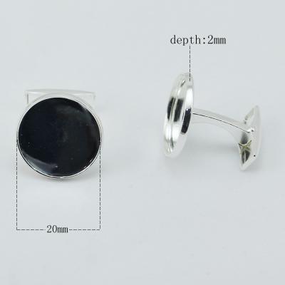China High quality 20mm Cufflinks can be customized logo/brass cufflink for sale