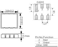 China SMD DCC6 SAW Filter 3.8 X 3.8 Wide Frequency Range RoHS Compliant for sale