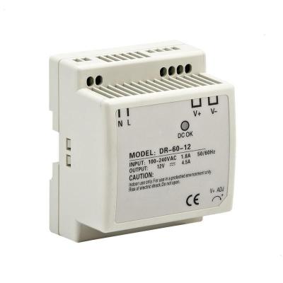 China DR-60-12 single output DIN rail power supply 54W 12V 4.5A for sale