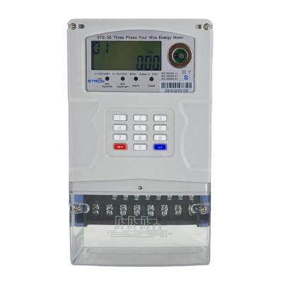 China 10A 3 Phase Prepaid Electricity Meter with 400imp/kWh STS Standard and Split Keypad Design for sale