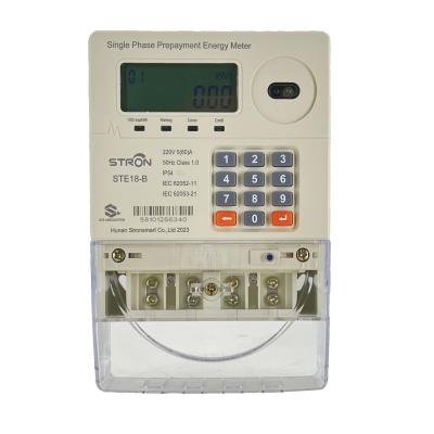China STE18-B Single-Phase Prepaid Electric Meter with 230V Output and 100m Communication Range for Household AMI Smart Metering for sale