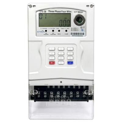 China STS three-phase keypad-type prepaid electricity meter with remote control and recharge for sale