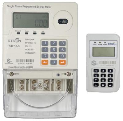 China Stron STE18-S Smart Prepaid Electricity Meter 230V Single Phase IP54 Keypad Input for sale