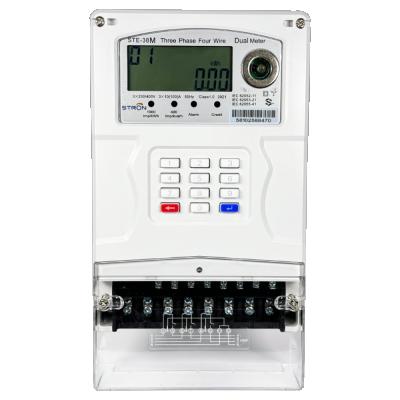 China STS Prepaid Three Phase Electricity Meter Dual Source 100A Class 1.0 Multi Tariff for sale