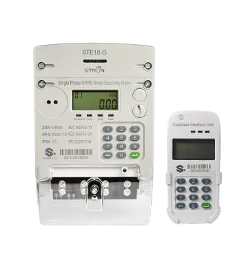China IEC Certified STE18-G Smart Electricity Meter GPRS 433MHz Dual Mode STS Prepaid for sale