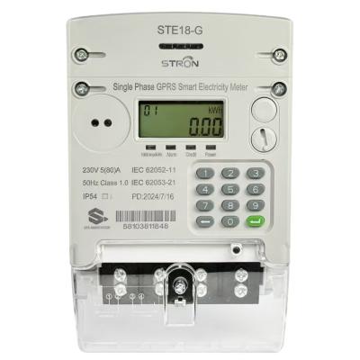 China IP54 STS Smart Prepaid 4G GPRS Single Phase Electricity Meter with Vending Software 230V 50Hz for sale