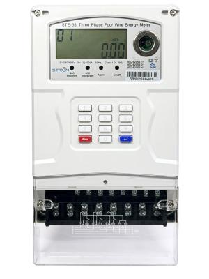 China STS Approved Three Phase Prepaid Electricity Meter 100A Class 1.0 Accuracy IP54 LCD Display for Africa Utilities for sale