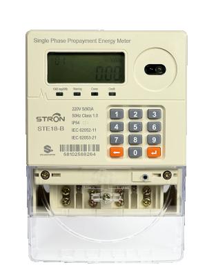 China Smart Prepaid Electricity Meter IP54 Single Phase 230V 50-60Hz Class 1 for sale