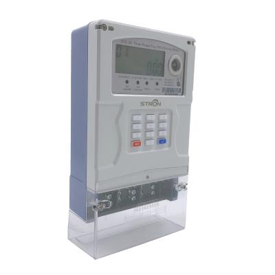 China STE38-A STS Standard Prepaid Three Phase Smart Electric Meter with LORA-RF Module, 10-100A Range, IP54 Waterproof for sale