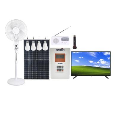 China 80W PayGo Solar Home System with 24Ah LiFePO4 Battery, 6A Controller & Complete Appliance Package for sale