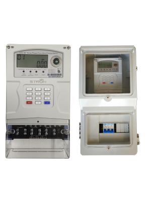 China STS 3 Phase Prepaid Electricity Meter 4kV 100A 50Hz with Circuit Breaker for sale