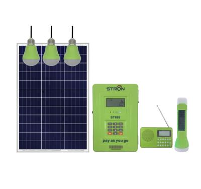 China 30W 60Hz Solar Home Lighting System with 76.8Wh LiFePO4 Battery and Vending Management Software for sale