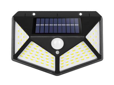 China 100 LED Solar Outdoor Wall Lamp with Body Induction Sensor - IP65 Waterproof Corridor Lighting for Courtyards for sale