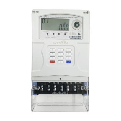 China STS Token three-phase keypad-type prepaid electricity meter with remote control and recharge for sale