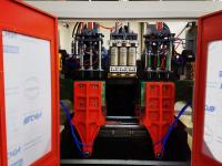 China 2 Cavity PE 5L Blow Moulding Machine 18cm Dia 0.6m3/Min Air Consumption for sale