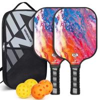 China Lightweight Durable Carton Fiber Pickleball Paddles Set Of 4 With Balls And Carry Case for sale