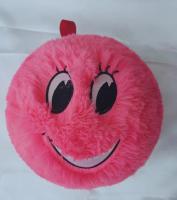 China 24'' Diameter Inflatable Funny Face Furry Ball With Eyes Polyester Outer Skin for Fun for sale