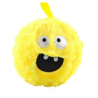 China 24'' Diameter Inflatable Funny Face Furry Ball With Eyes Polyester Outer Skin for Fun for sale