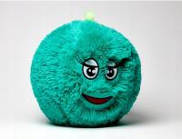 China 24'' Diameter Inflatable Funny Face Furry Ball With Eyes Polyester Outer Skin for Fun for sale