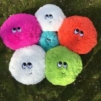China 24'' Diameter Inflatable Funny Face Furry Ball With Eyes Polyester Outer Skin for Fun for sale