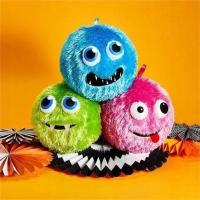 China Polyester Outer Skin Material Crazy Face Fabric Covered Fuzzy Ball 16