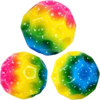 China Multi-colors Extreme Pu Foam High Bounce Balls Rainbow Moon Space Ball for Kids Play for sale