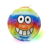 China Inner Ball Material PVC Plush Rainbow Face Fur Ball Mascot for Custom Requirements for sale