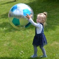China 60cm Fabric Cloth Kids Giant Inflatable Soccer Ball Unisex FM-F-002 for sale