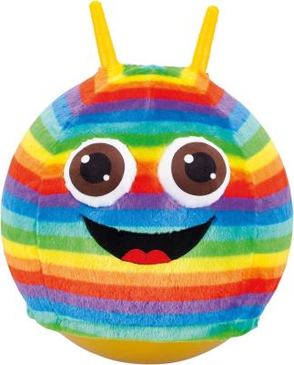 China Outdoor Fun Essential Unisex Jumping Ball with Fluffy Plush Cover and Rainbow Design for sale