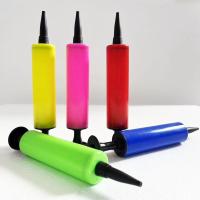 China Single Item 17*3cm Colorful Mini Manual Air Helium Balloon Pump For Latex Balloons for sale