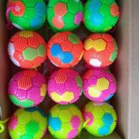 China Description Spiky Light Up LED Ball Multi-colors Flashing Squeaky Ball for sale