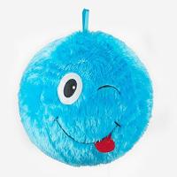 China Unisex Fuzz Happy And Ugly Faces Plush Toy Ball Inflatable Bouncing Fabric Pvc Ball for sale
