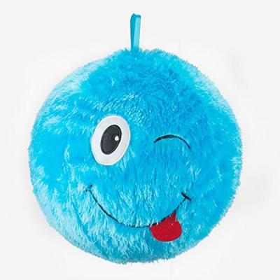China Unisex Fuzz Happy And Ugly Faces Plush Toy Ball Inflatable Bouncing Fabric Pvc Ball for sale