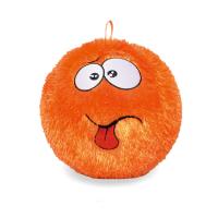 China Unisex Fuzz Happy And Ugly Faces Plush Toy Ball Inflatable Bouncing Fabric Pvc Ball for sale