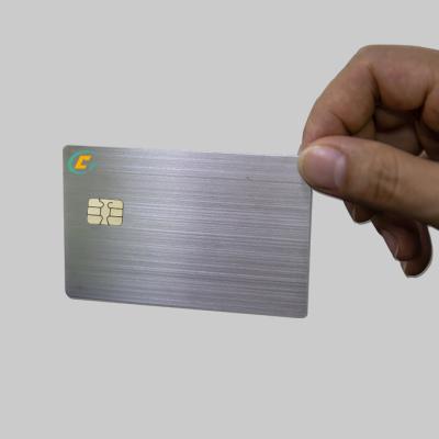 China Stainless Steel Contact IC Chip Metal Card with 0.8mm Thickness and Customizable Colors for Business Use for sale
