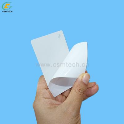 China Mylar Adhesive-Backed Cards with CR80 Size PVC+PET Material and Glossy Surface Finish for sale