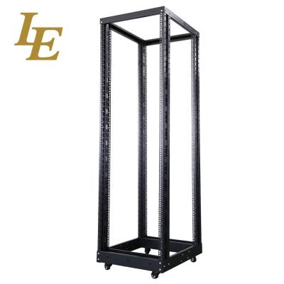China LE-RD Heavy Duty Open Rack SPCC Steel Construction Powder Coated Finish Adjustable Depth Mobile Solution4 Post Open Frame Server Rack 18U-47U 600mm-1000mm Depth 500kg Load Capacity SPCC Steel CE for sale