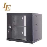 China 4U 12U Small Cabinet With Glass Doors 10 Inch Wall Mount Rack With Cantilever Shelf Home Network Cabinet for sale