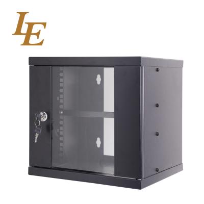 China 4U 12U Small Cabinet With Glass Doors 10 Inch Wall Mount Rack With Cantilever Shelf Home Network Cabinet for sale