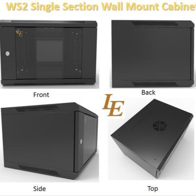 China 6u Wall Mount Cabinet Severe Rack Disassembled Structure Black SPCC for sale