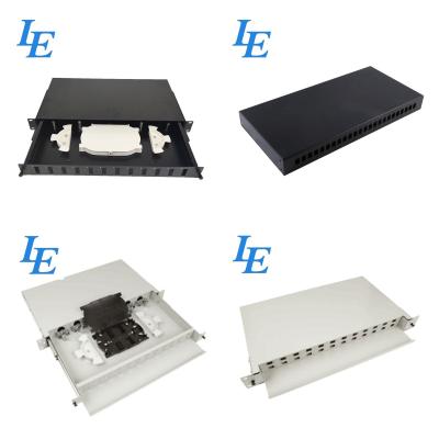 China 1U 12/24 Port LE Fiber Optic Patch Panel with LC SC FC Connectors for Network Connectivity for sale