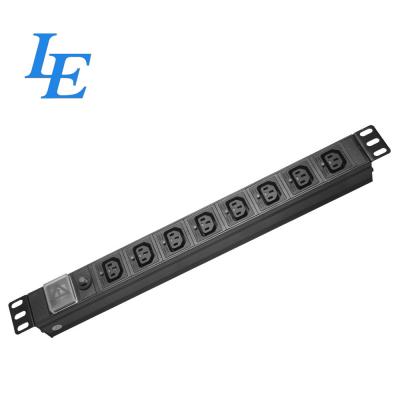 China IEC C13 PDU 8 Ports Cabinet PDU With Overload Protect And On-off Switch Power Distribution Units for sale