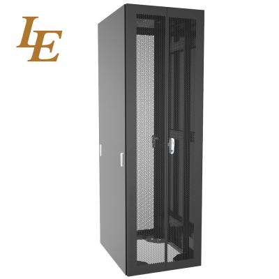 China Nine-folded Profiled SPCC Frame Material Data Center Cabinet 42U Mesh Door Network Cabinet for sale