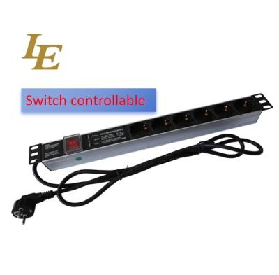 China Aluminium Alloy Material 1U 19 Inch Black PDU For Germany Market for sale