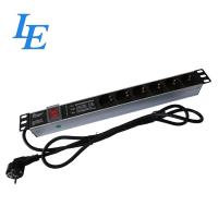 China Germany Type 10 Inch 19 Inch Server Rack Pdu Overload Surge Protection Black for sale