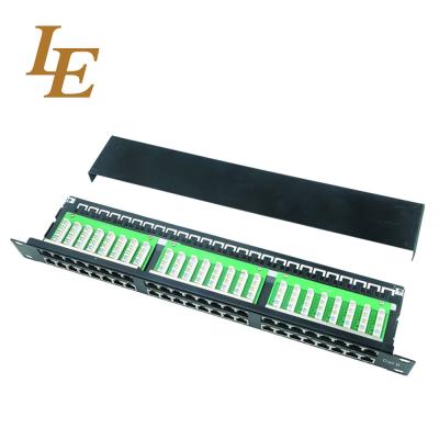 China LE 1U FTP 24 Port Patch Panel With Cable Managament CAT5E for sale