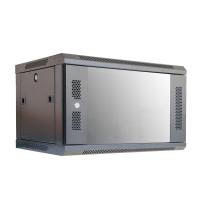 China 6U Wall Mount Network Cabinet With Tempered Glass Door For Easy Access for sale