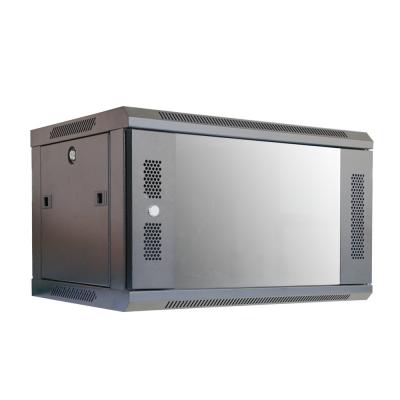 China 6U Wall Mount Network Cabinet With Tempered Glass Door For Easy Access for sale