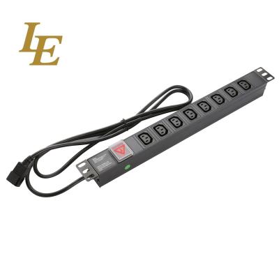 China 19 Inch Aluminum Black IEC Type 6 Ways 8 Outlets C13 C14 Power Distribution Unit 16Amp/32Amp With Commando Plug Available IEC320 Smart Socket PDU for sale