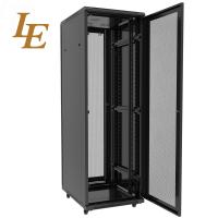 China 19-Inch 42U 600x600mm High Ventilation Data Center Server Racks Dual Open Slided Doors With Handle Locks RAL9004 Black IT Infrastructure Cabinets for sale